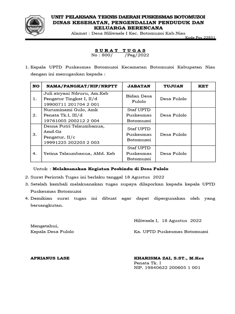 Format SPT Posbindu | PDF