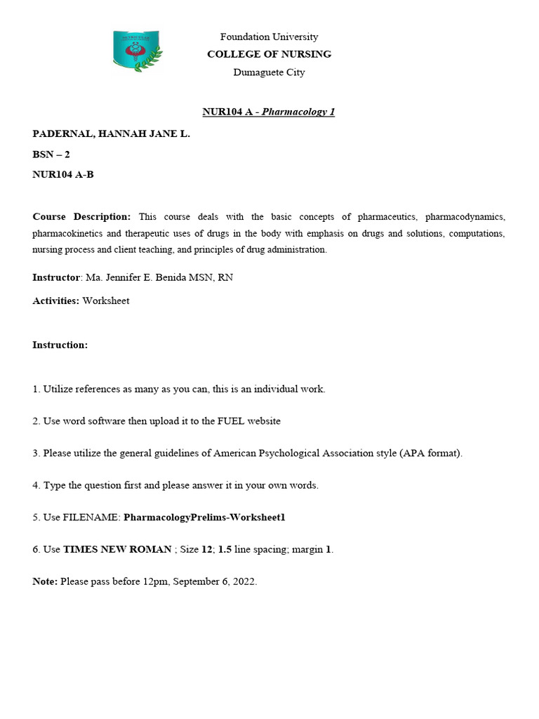 Pharmacology 1 Course Overview | PDF | Medical Prescription | Pharmacy