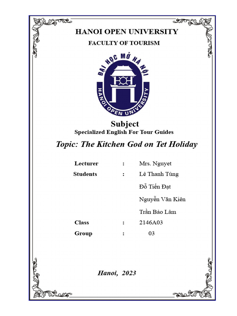 Group 03 - Kitchen God On Tet Holiday | PDF