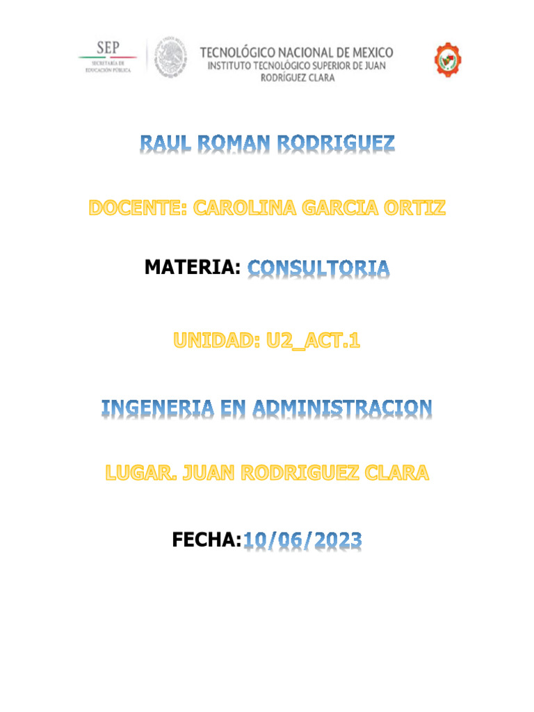 Raul Roman Rodriguez-U2 Act.1 Consultoria | PDF