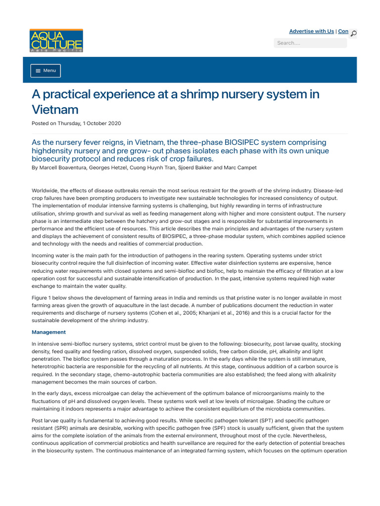 Shrimp Farming: BIOSIPEC System Insights | PDF | Intensive Farming | Water