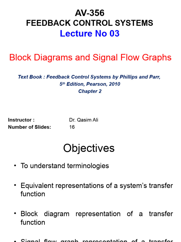 Lecture 03 AV-356 Block Diagrams & Signal Flow Graphs | PDF