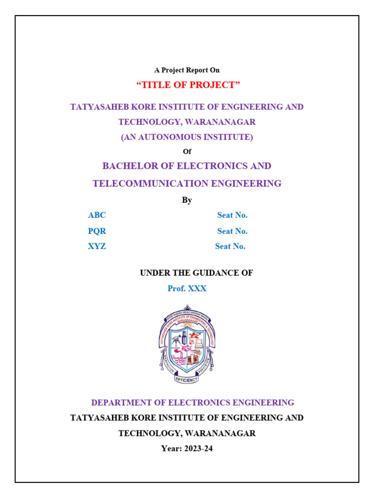 Electronics Project Report 2023 | PDF | Computer Science | Computing