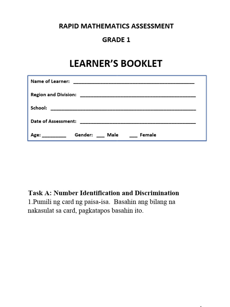 CONTEXTUALIZEferry RMA - Grade 1 - Learner - S Booklet 2023 5 | PDF