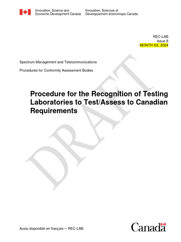 Testing Lab Recognition Procedures Canada | PDF | Certification ...