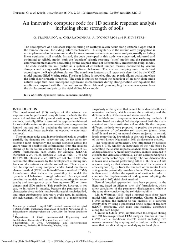 An Innovative Computer Code For 1D Seismic Response Analysis Including ...