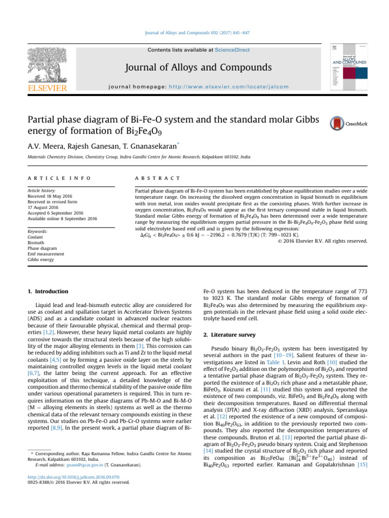 Aiswarya, Ganesan, Gnanasekaran - 2017 - Partial Phase Diagrams of Pb-Mo-O System and The ...