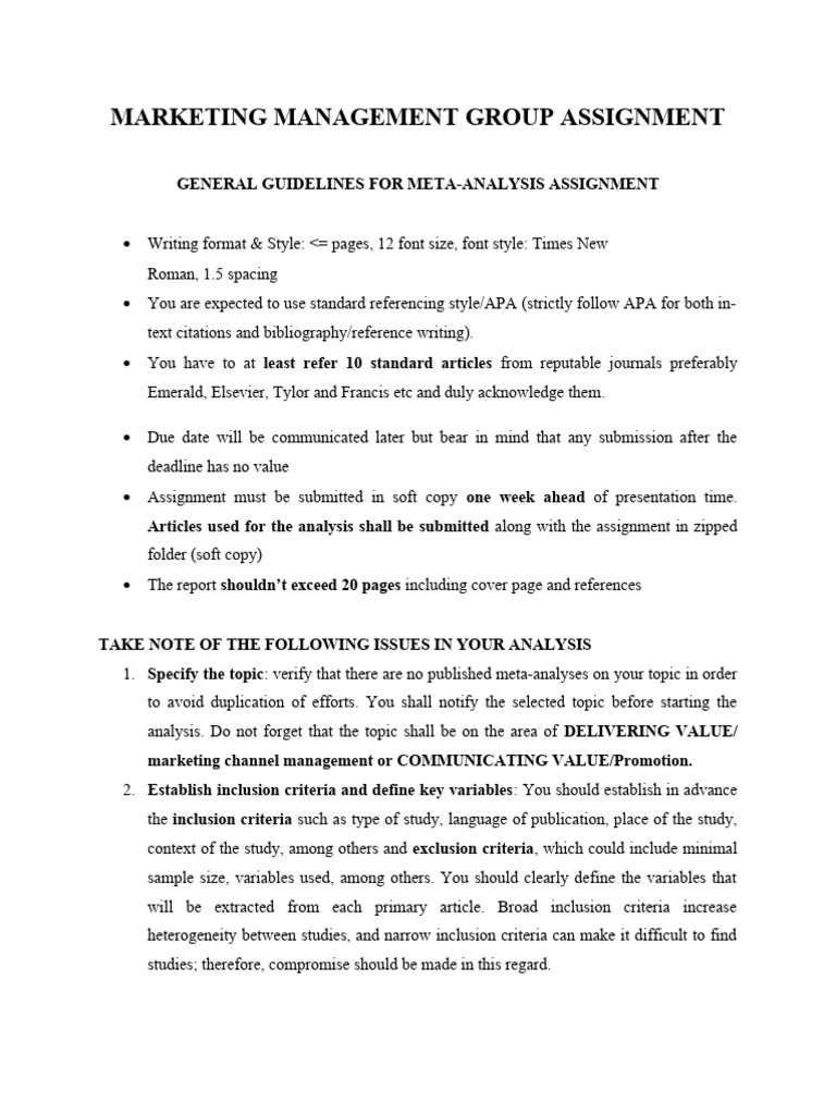 Meta Analysis Guidelines-2023-2024 | PDF | Evidence | Marketing