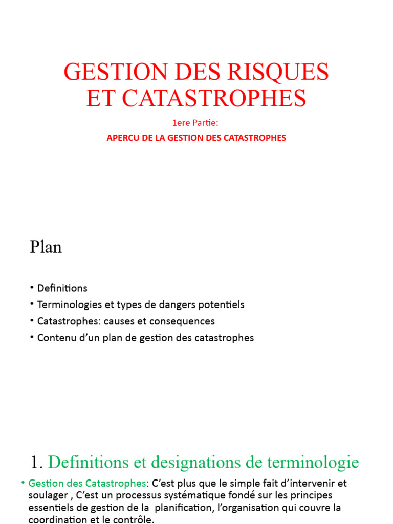 Gestion Des Risques Et Catastrophes | PDF | Inondation | Risque