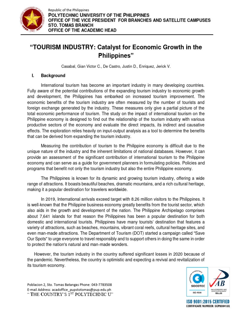 Tourism Industry | PDF | Tourism | Philippines