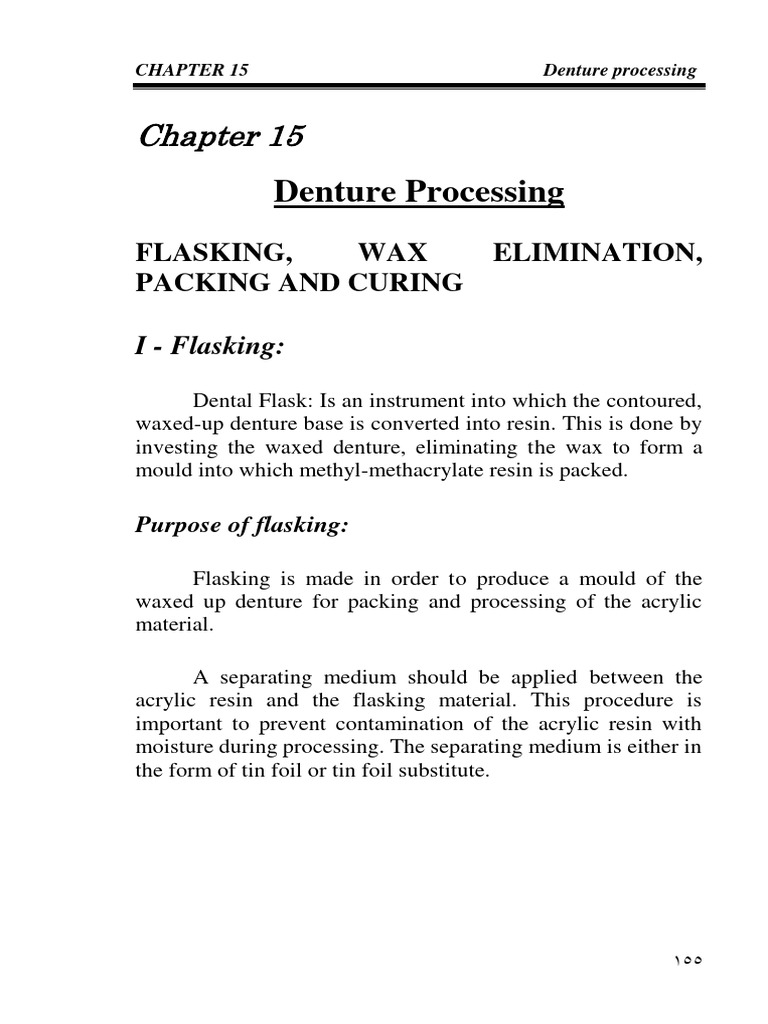 Chapter 14 Denture Processing Remove Modified | PDF | Dentures | Plaster