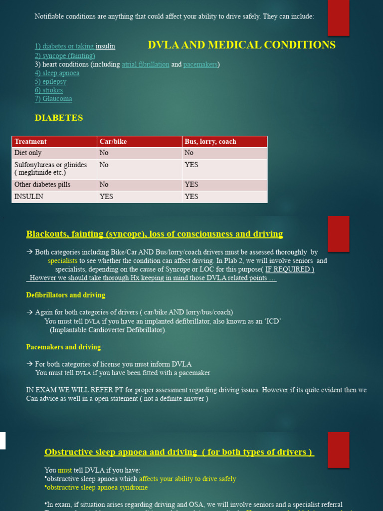 DVLA and Medical Conditions | PDF | Epilepsy | Sleep Apnea