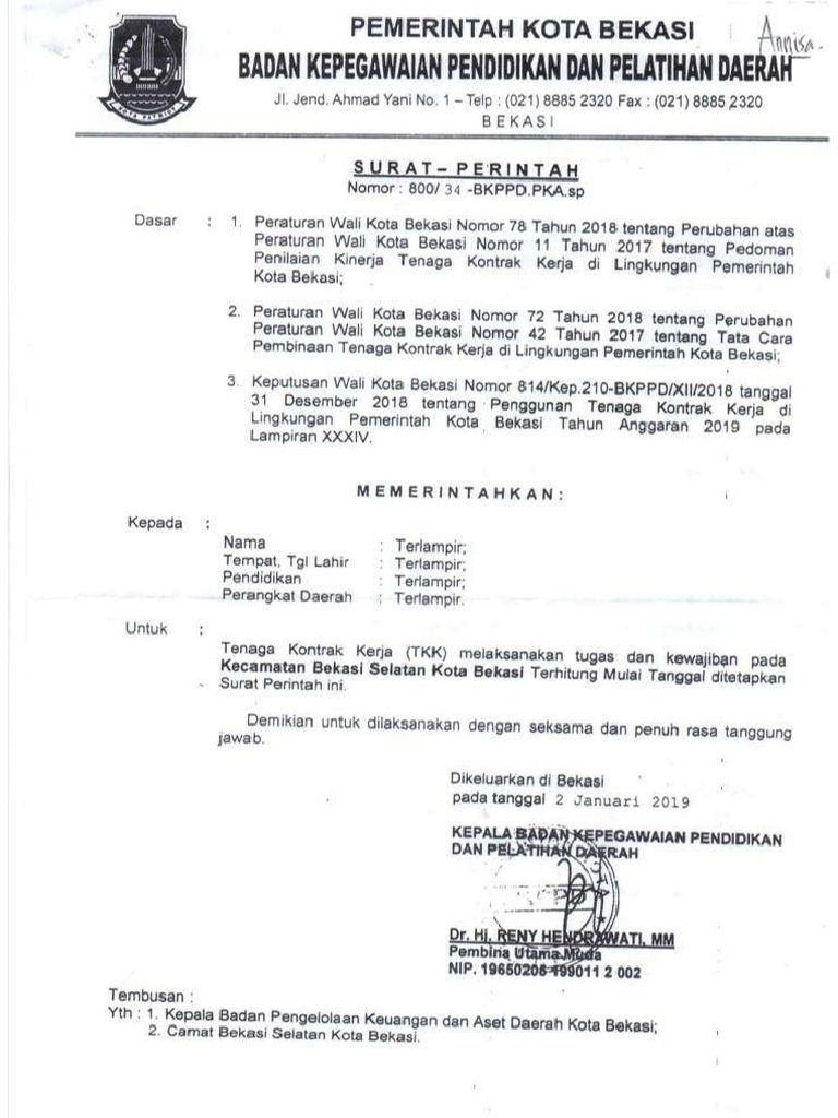 SP BKD Dan SP KEC. 2019 HAIDIR 1 - Compressed | PDF