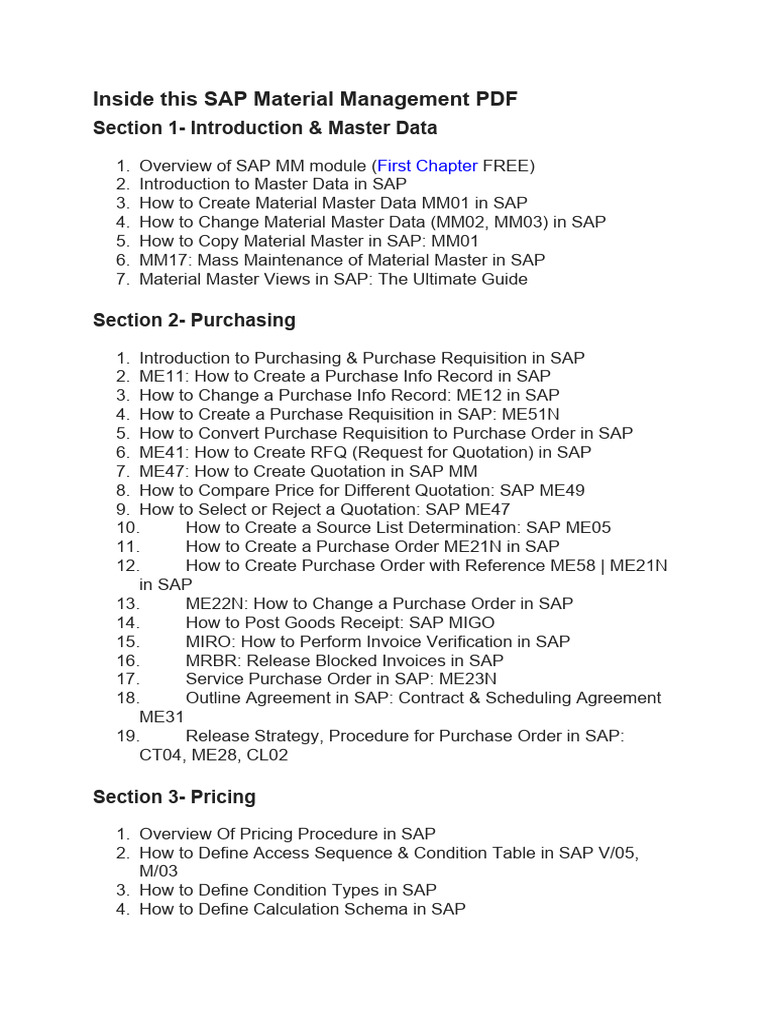SAP Material Management Overview | PDF | Business | Finance & Money ...