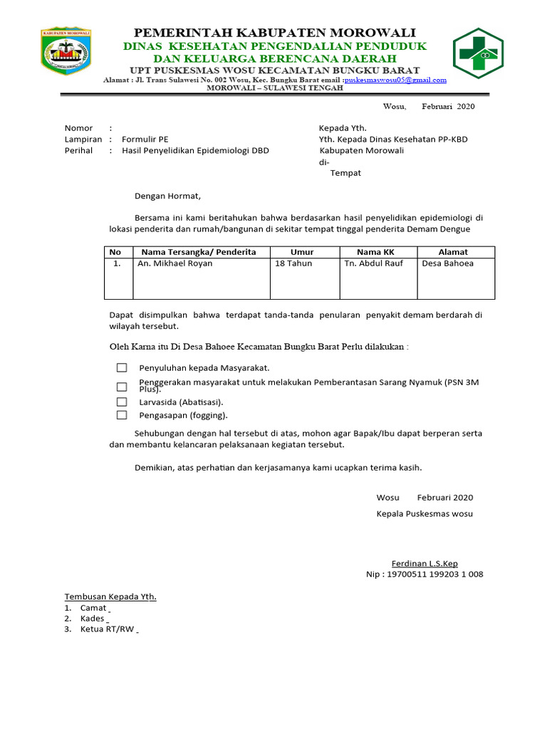 Surat Hasil PE DBD | PDF