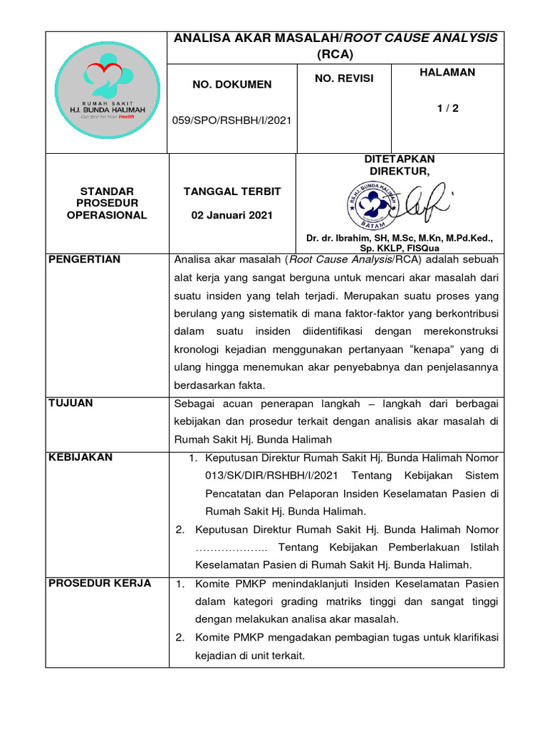 Spo Analisa Akar Masalahroot Cause Analysis (Rca) | PDF