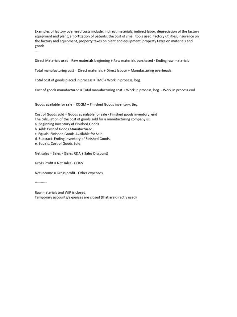 Manufacturing Formulas | PDF