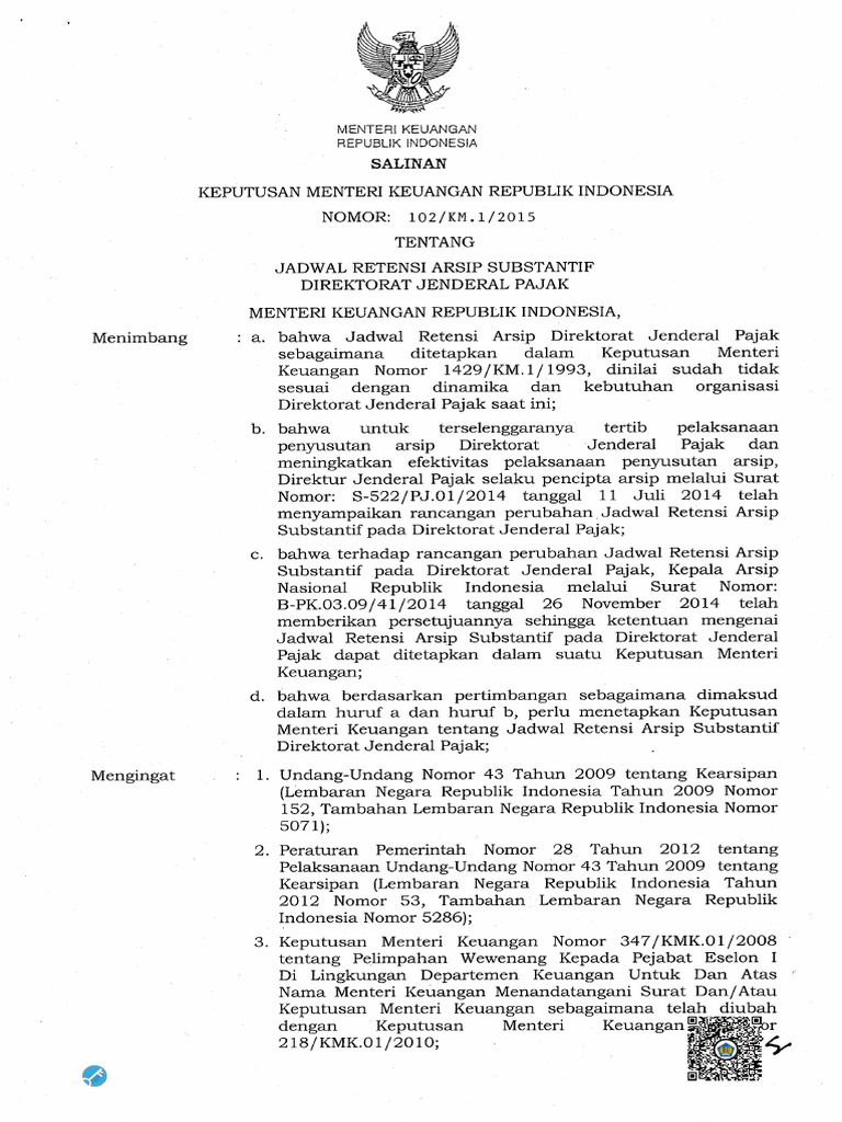 KMK 102.KM1.2015 Jra Substantif DJP PDF | PDF