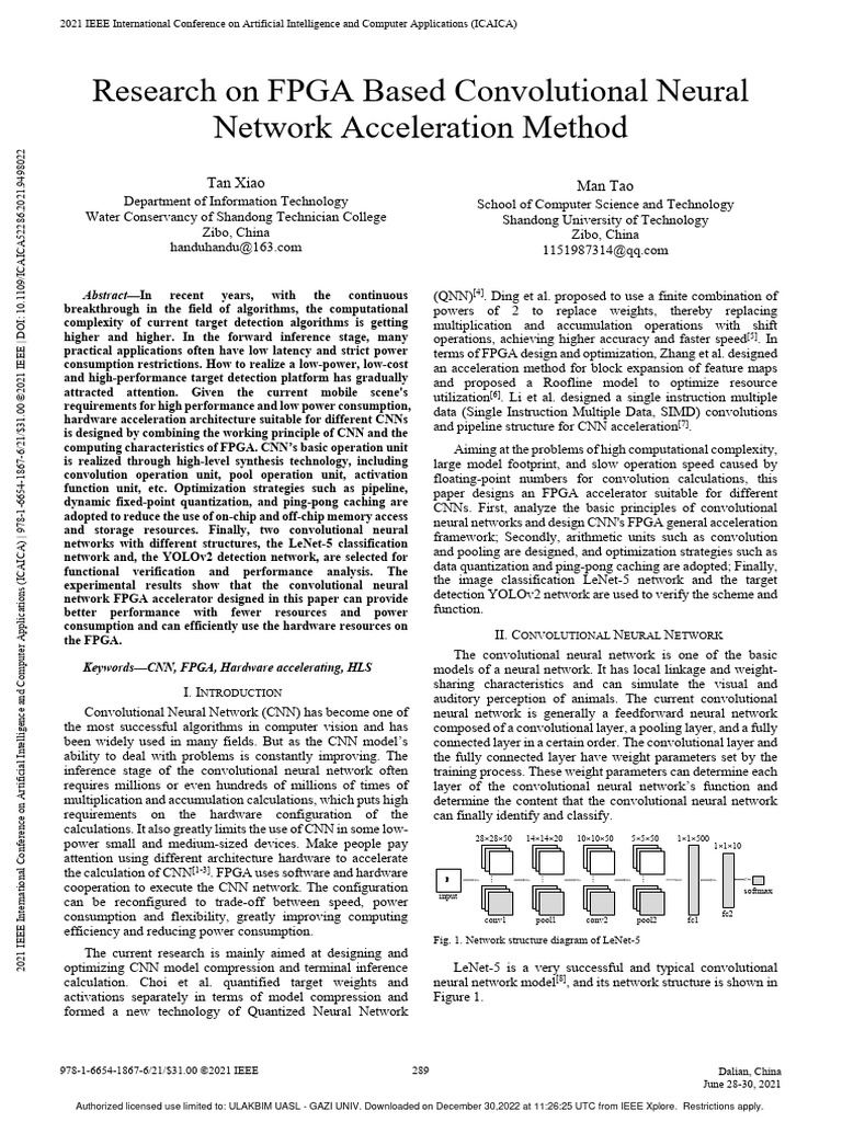 Research On FPGA Based Convolutional Neural Network Acceleration Method | PDF | Field ...