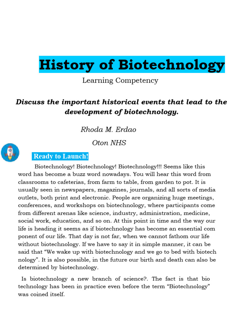 Biotech History Of Biotechnology Pdf Recombinant Dna Dna