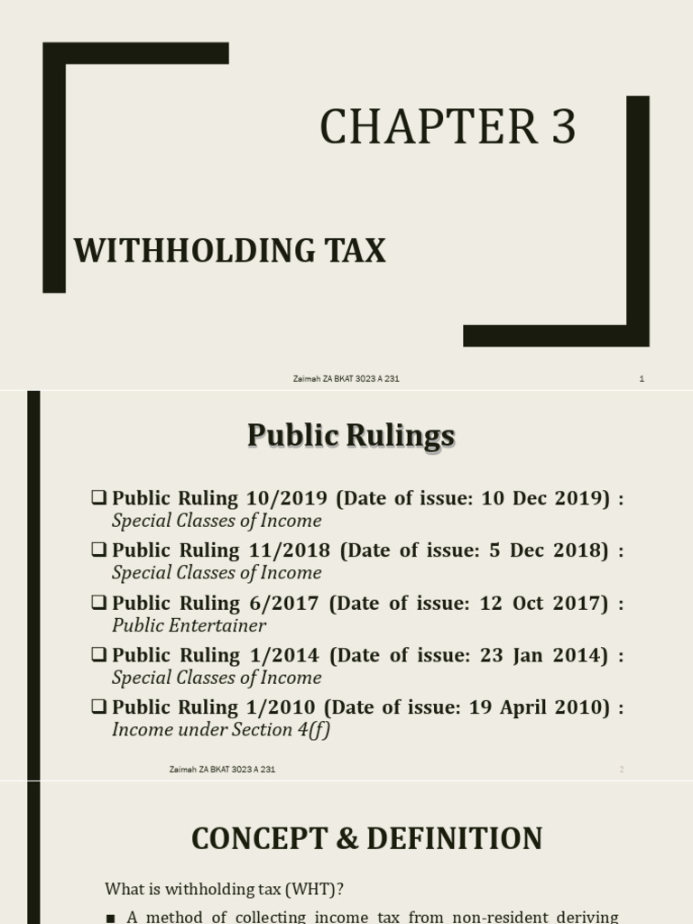 Chapter 3 WHT | PDF | Payments | Business