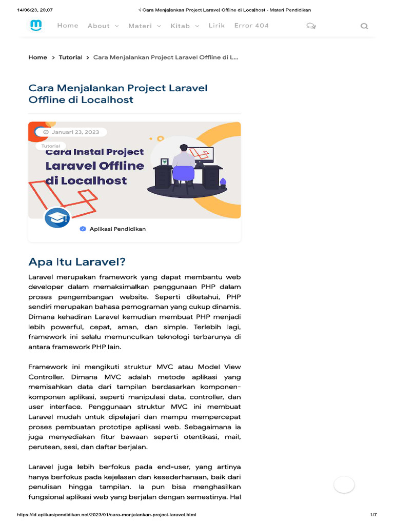 Menjalankan Project Laravel di Localhost | PDF | Computers