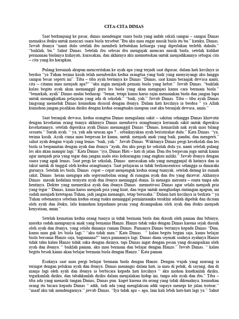 Cita-Cita Dimas Menjadi Pemain Biola | PDF | Puisi