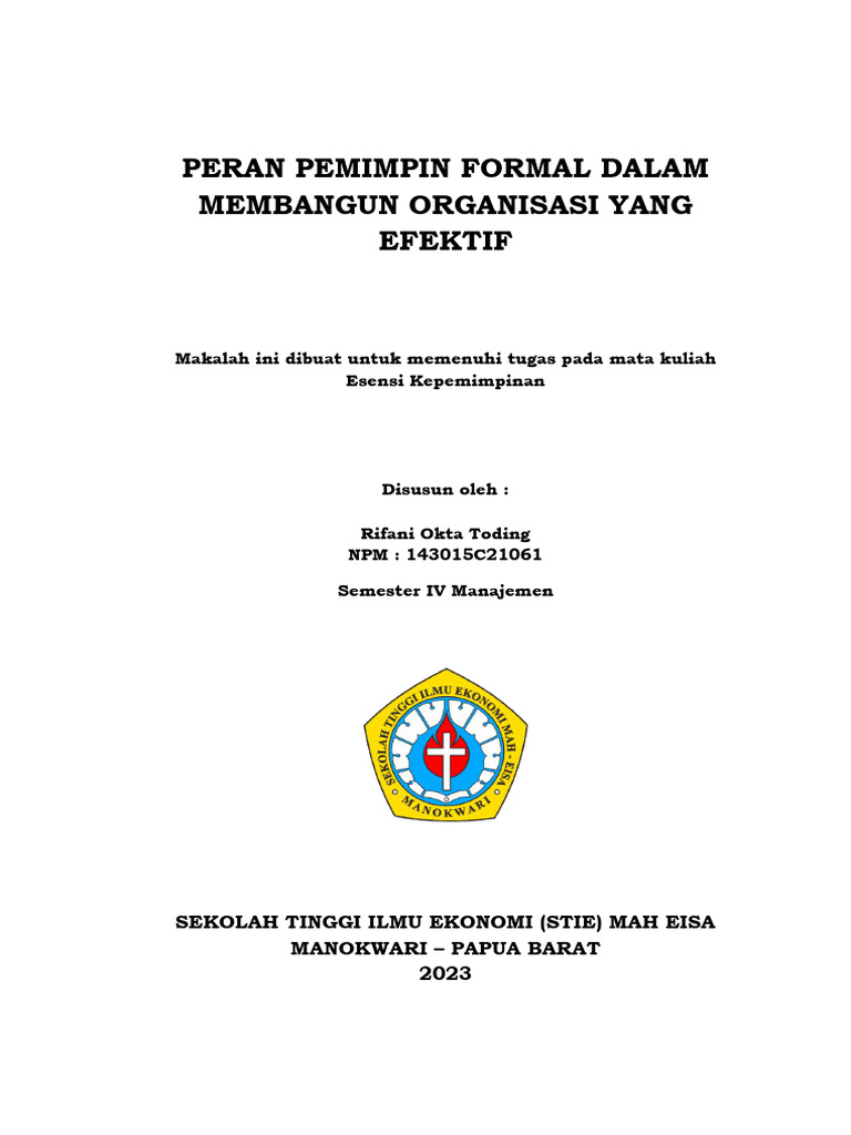 Rifani Makalah Pemimpin Formal | PDF