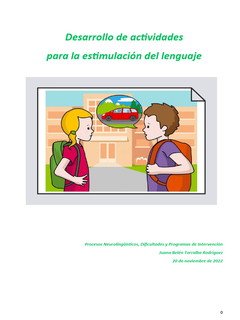 Actividad Desarrollo de Actividades para La Estimulación Del Lenguaje | PDF | Palabra | Lingüística