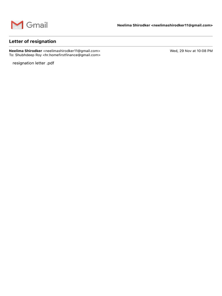 Letter of Resignation | PDF