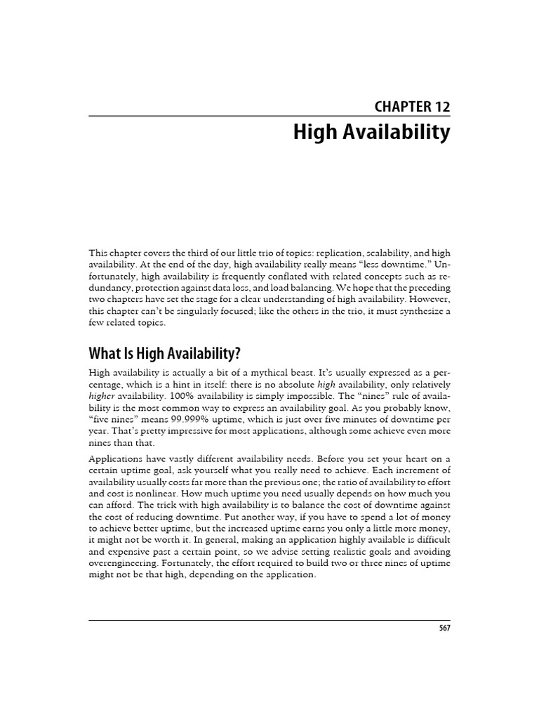 High Avaiability | PDF