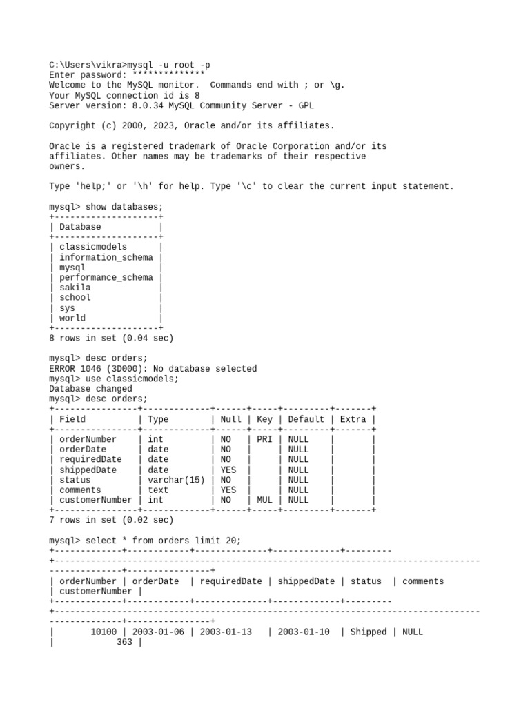 SQL Day 1.4 | Download Free PDF | My Sql | Data Management