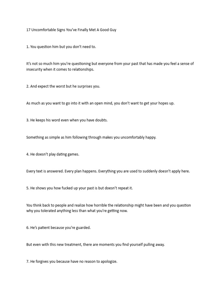 17 Uncomfortable Signs You | PDF