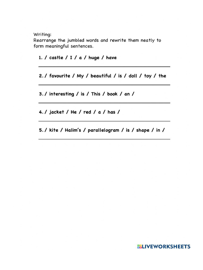 Soal Arrange Sentences | PDF