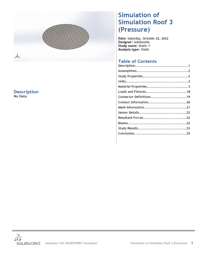 Simulation Roof 3 (Pressure) - Static 1-5 | PDF | Strength Of Materials ...