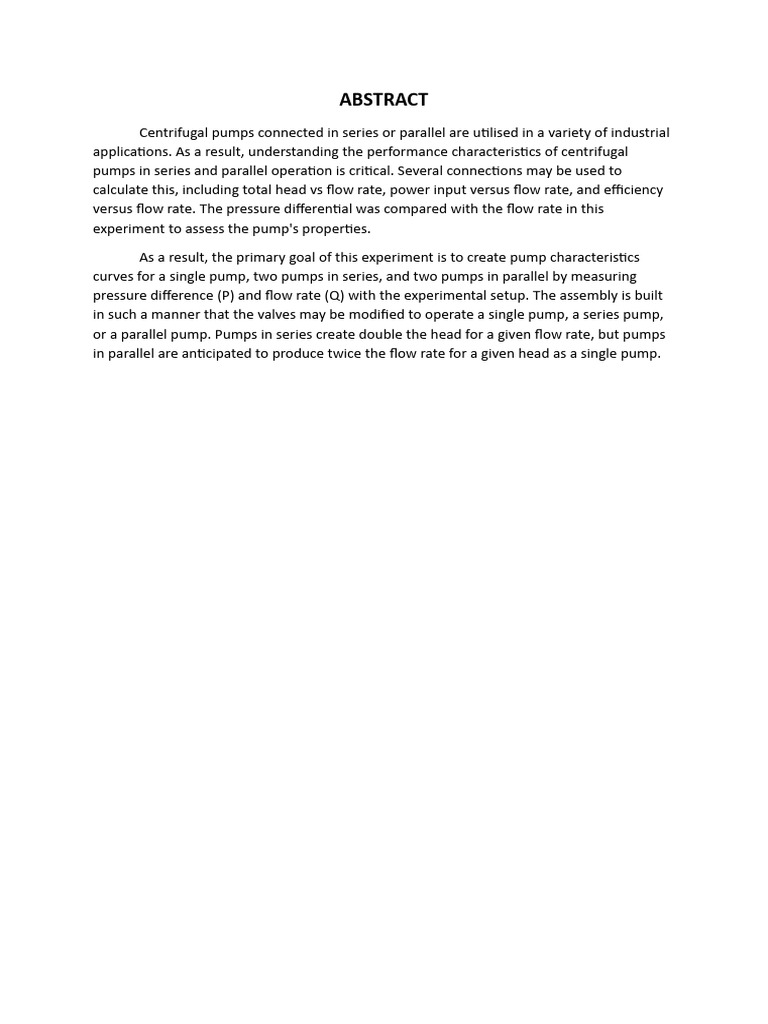 Abstract, Intro, Conclusion Lab 4 | PDF | Pump | Flow Measurement