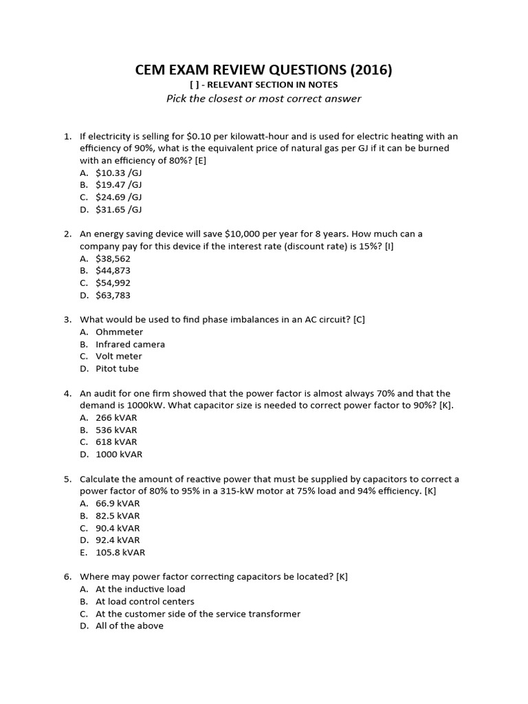 Section J Sample Exam Practice Problems | Download Free PDF | Boiler ...