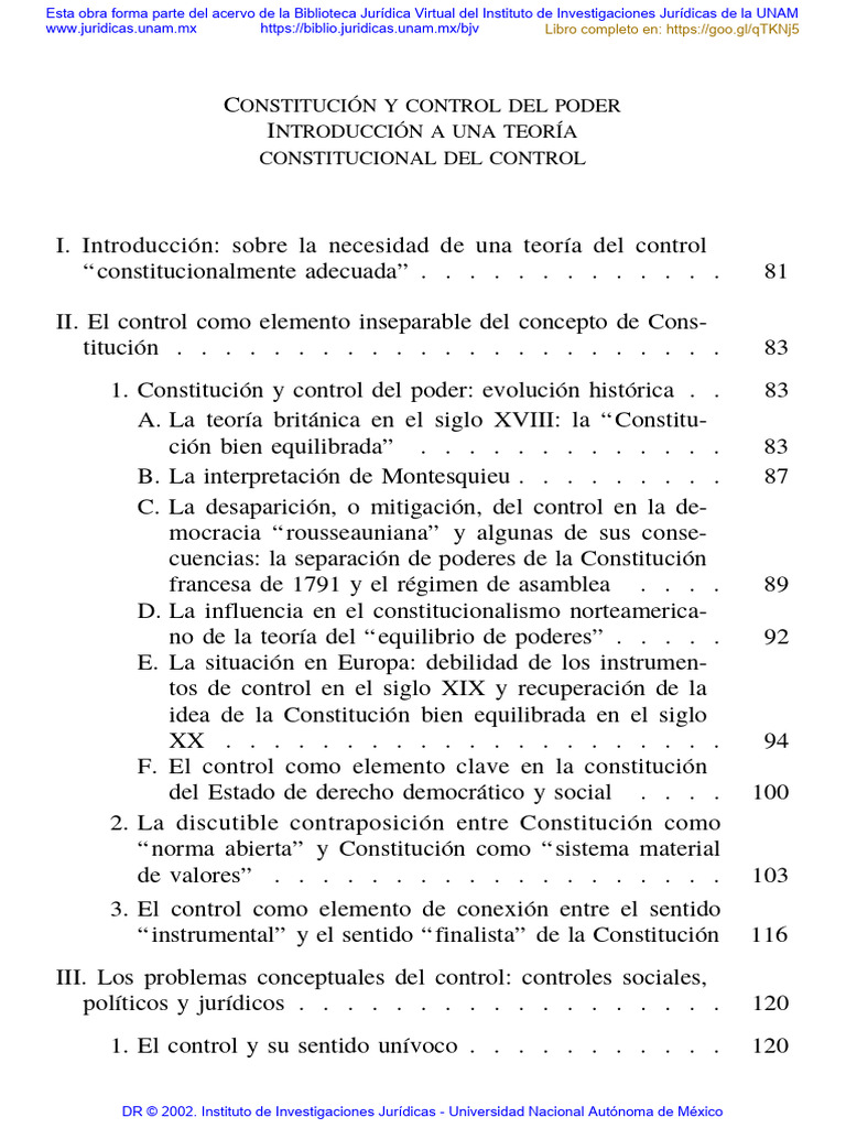 Teoría Constitucional del Control del Poder | PDF | Constitución ...