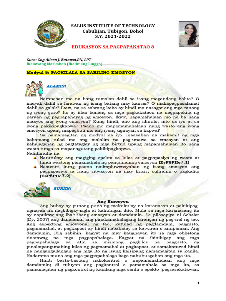 ESP Q2 Week 5 | PDF