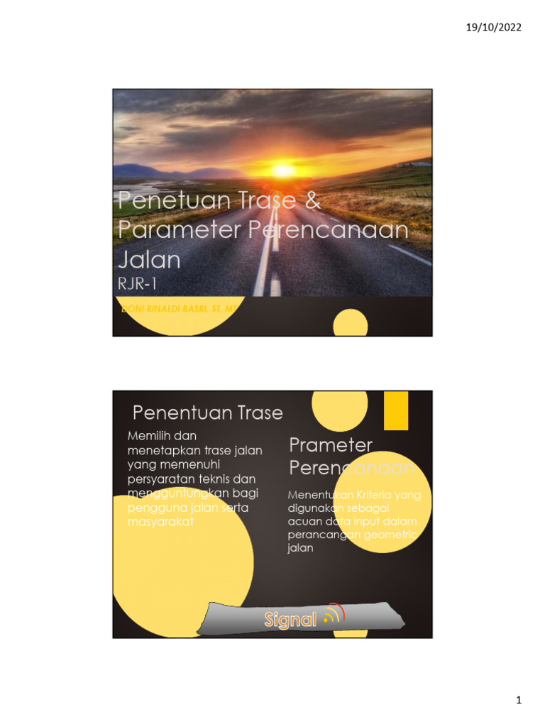 Microsoft PowerPoint - 2. Penetuan Trase Jalan 1 | PDF