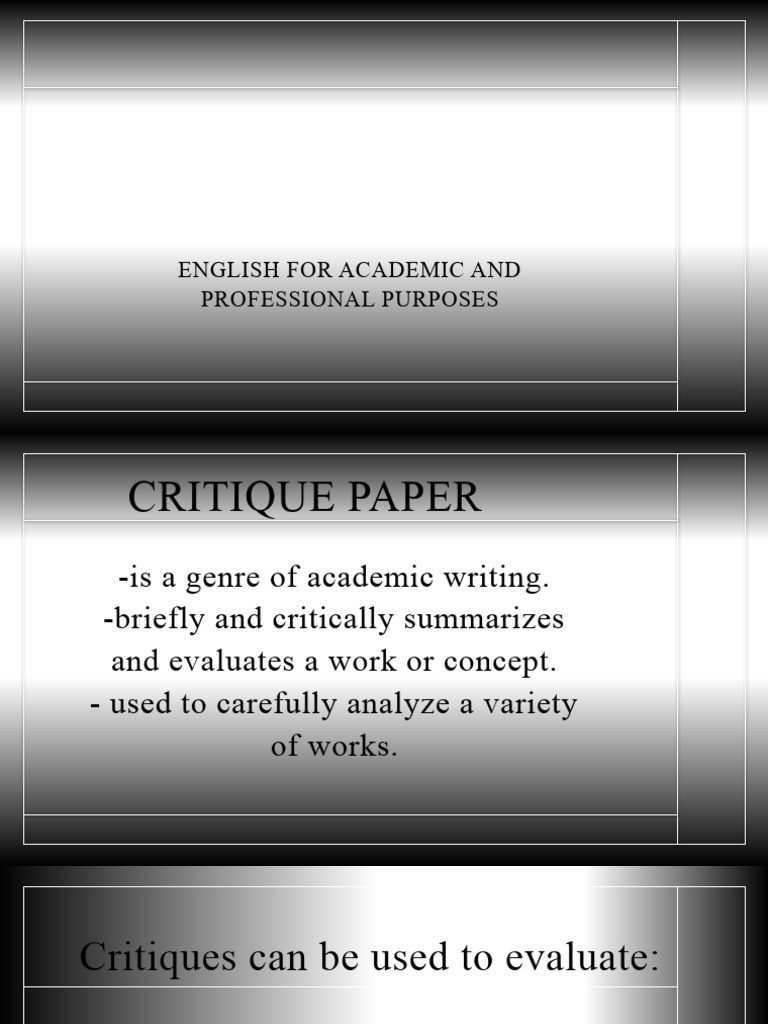Critique Paper | PDF | Literary Criticism | Feminism