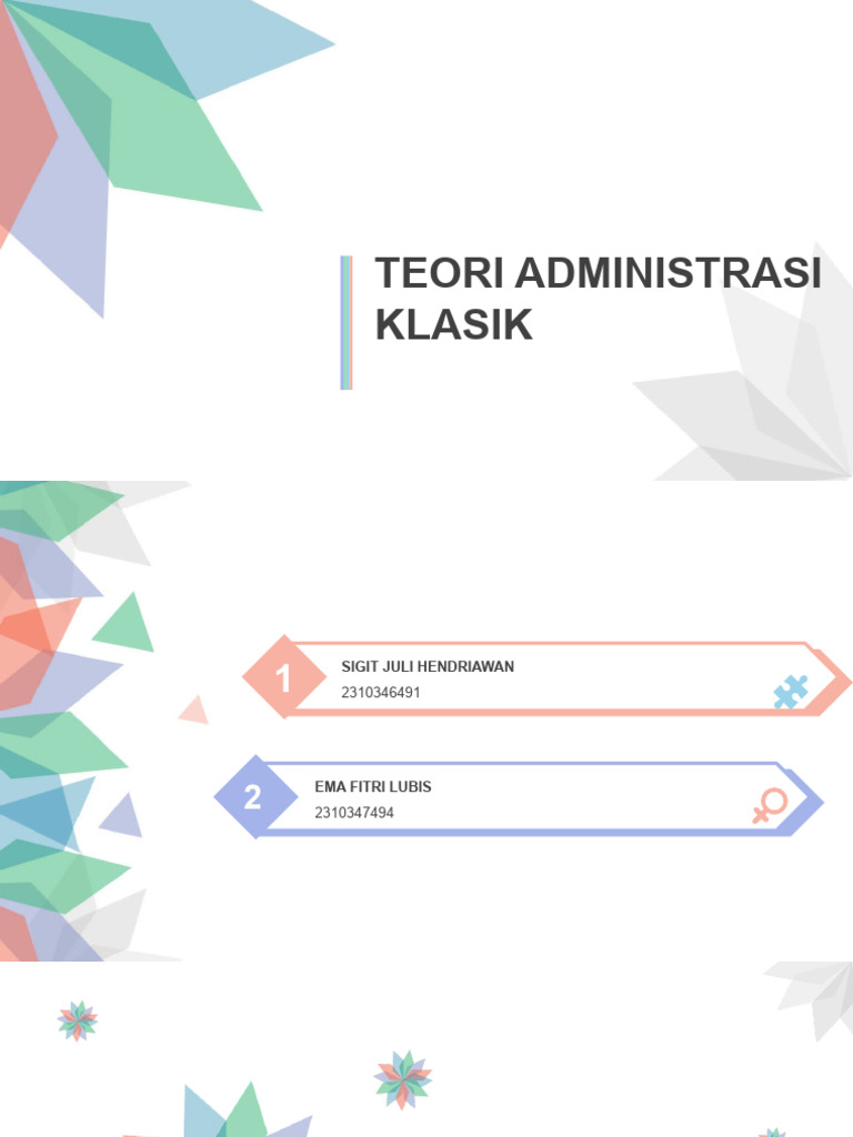 Teori Adm Klasik | PDF | Karier & Perkembangan | Politik