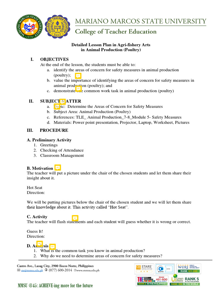 Lesson Plan in AFA Checked | PDF | Lesson Plan | Teachers