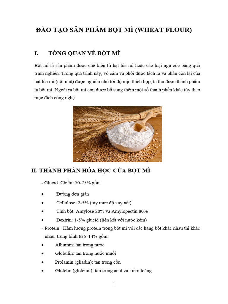 ĐÀO TẠO SẢN PHẨM BỘT MÌ (WHEAT FLOUR) | PDF