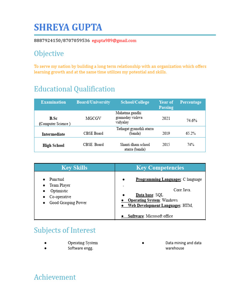 Shreya's Resume | PDF | Software Engineering | Information Technology