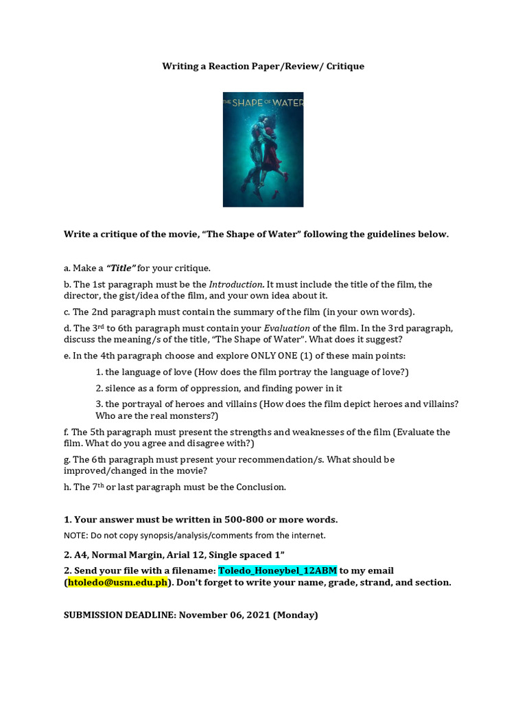 Critique Guidelines EAPP | PDF
