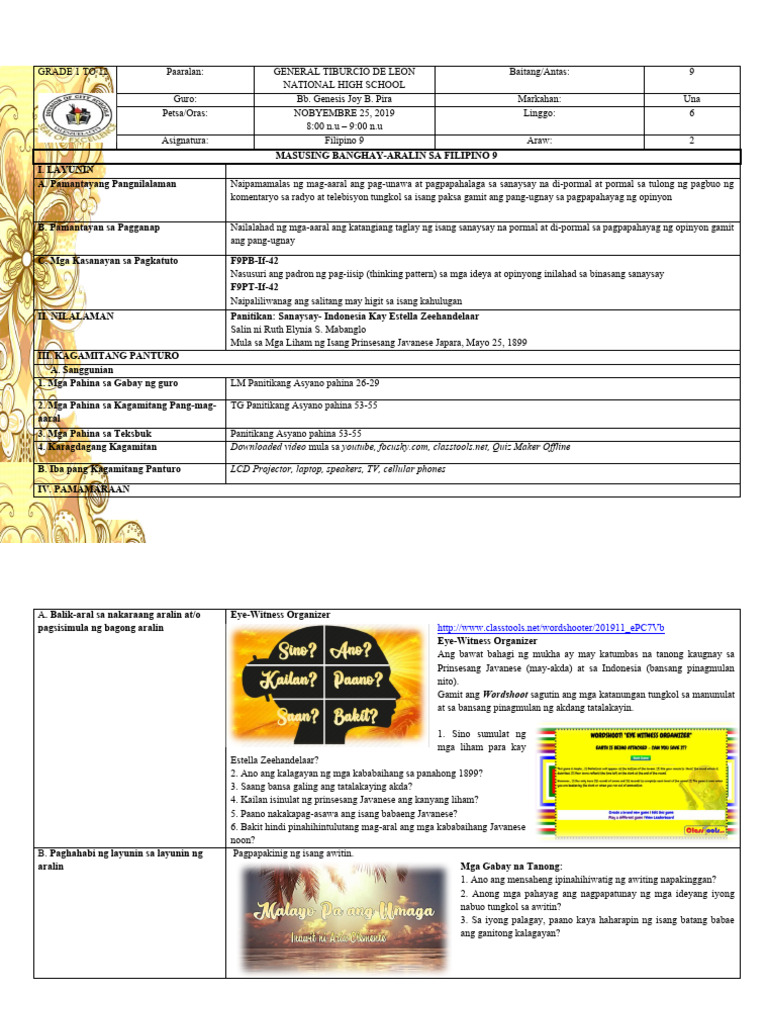 DLP Aralin 4 GTDLNHS Day 2 Edited | PDF