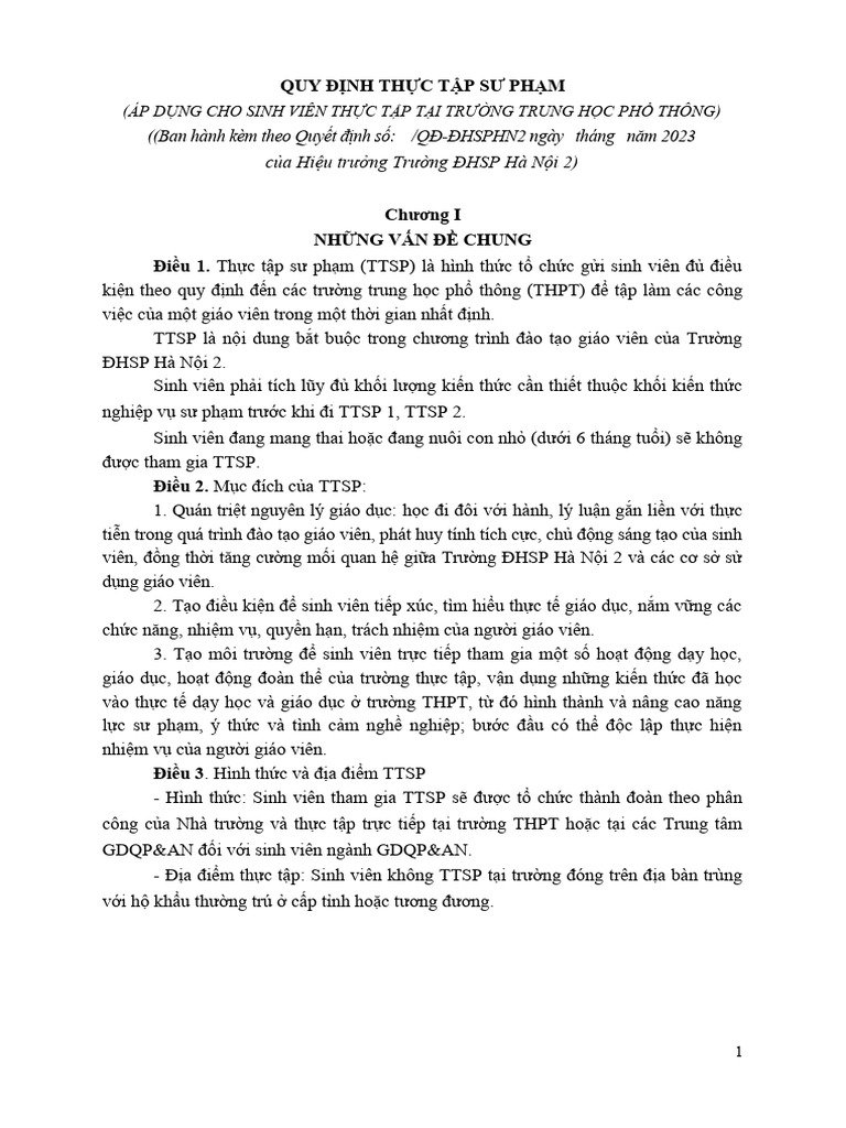 THPT - QĐ TTSP 2023 | PDF
