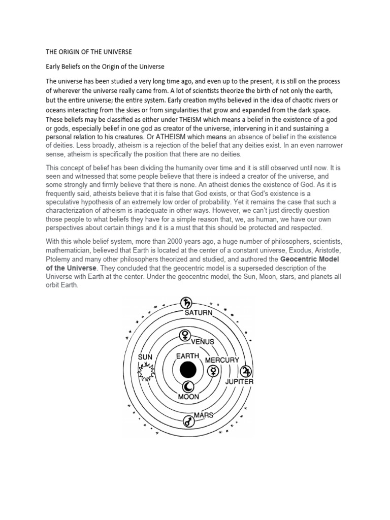 The Origin of The Universe | PDF | Universe | Atheism