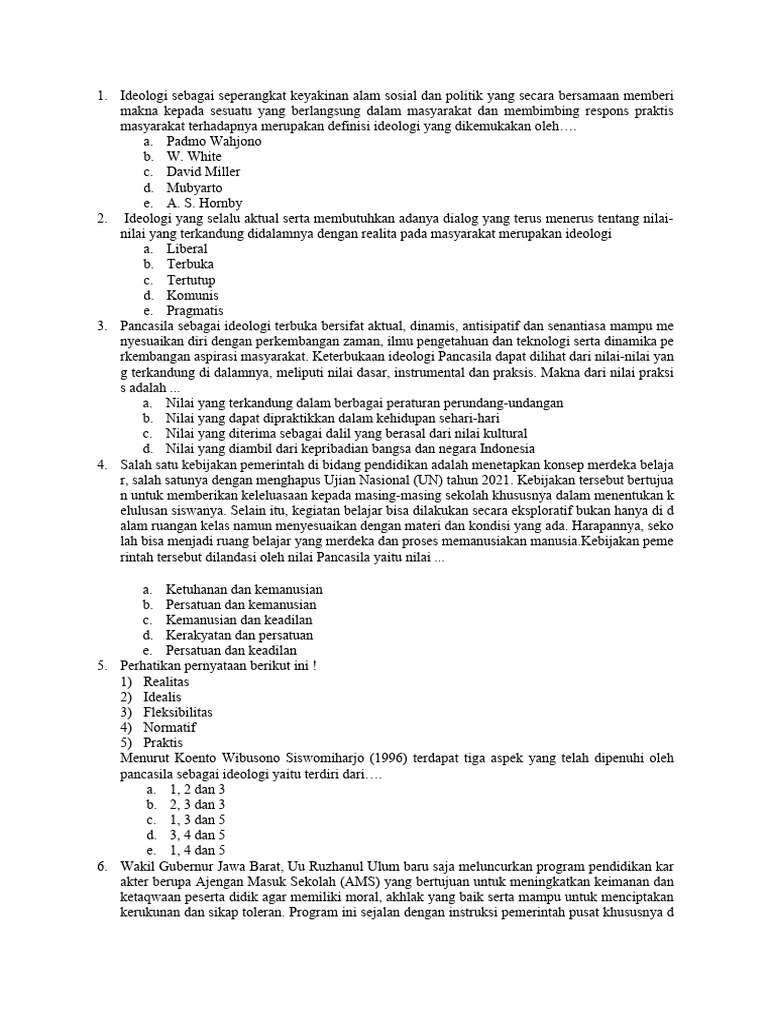 Soal Pas PKN Kelas 11 | PDF | Politik | Sejarah